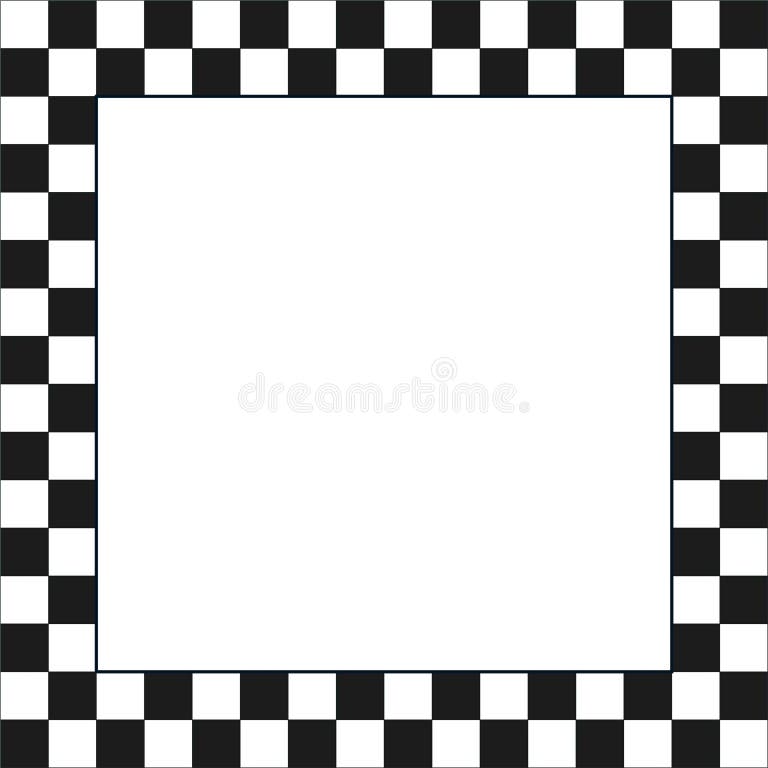 Checkerboard Frame. Black and White Border. Classic Geometric Design ...
