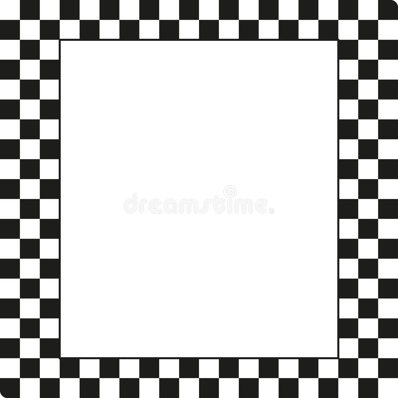 Checkerboard Frame. Black White Border. Simple Square Pattern. Vector ...