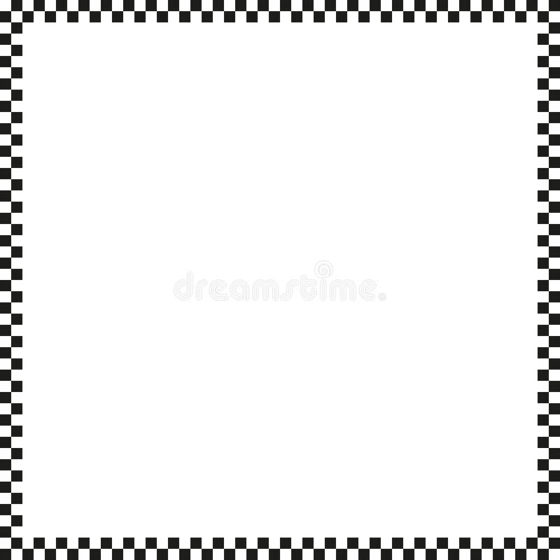 Checkerboard Frame Vector. Black Square Border. Monochrome Minimalistic ...