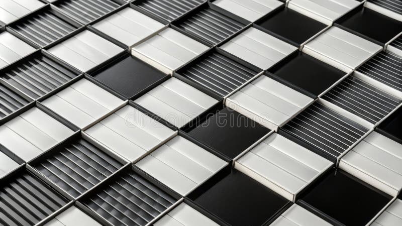 Checkerboard Grid Black and White Tiles, Linear Texture, Abstract ...