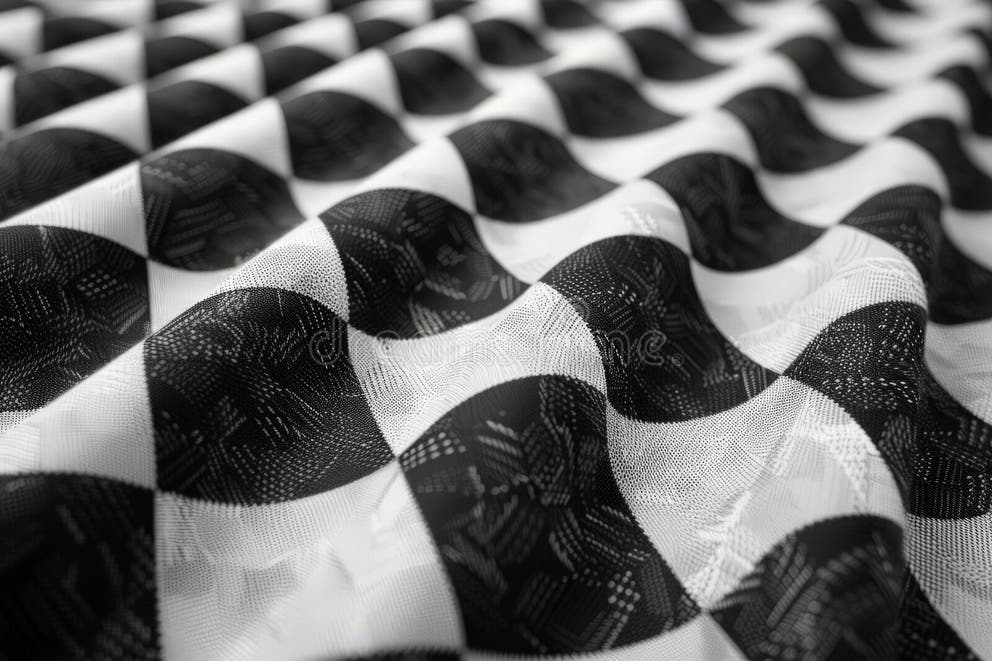 Checkerboard Pattern, Black and White, Flat Simple Fabric, Generative ...