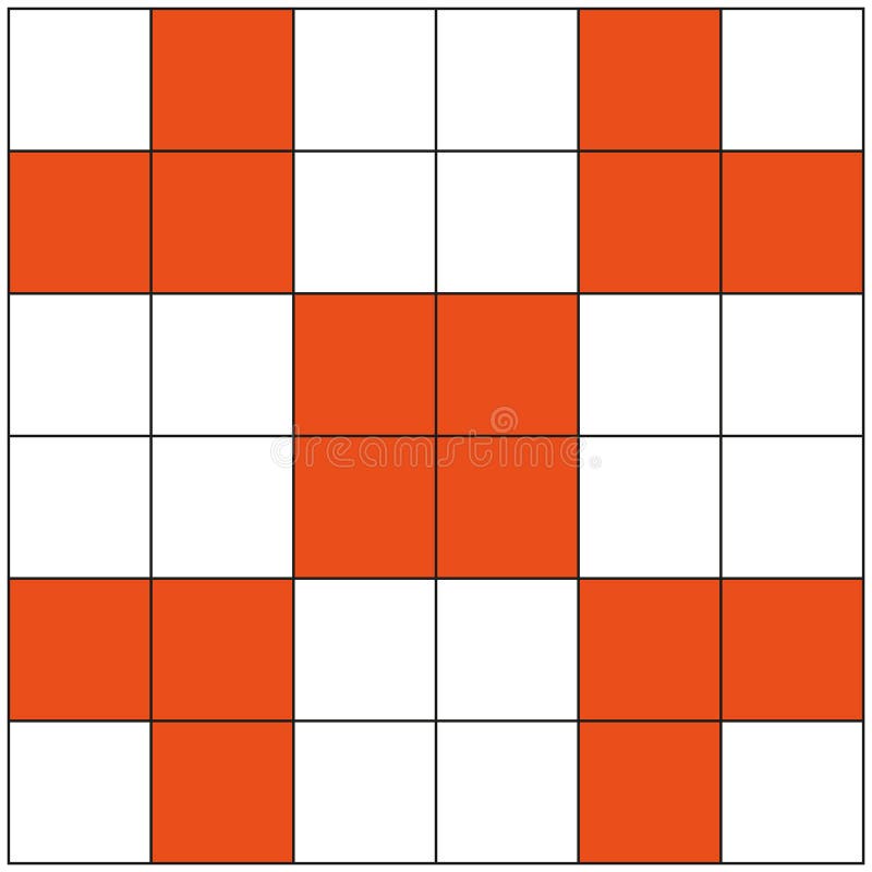 Checkerboard Pattern. Orange and White. Geometric Grid. Vector ...