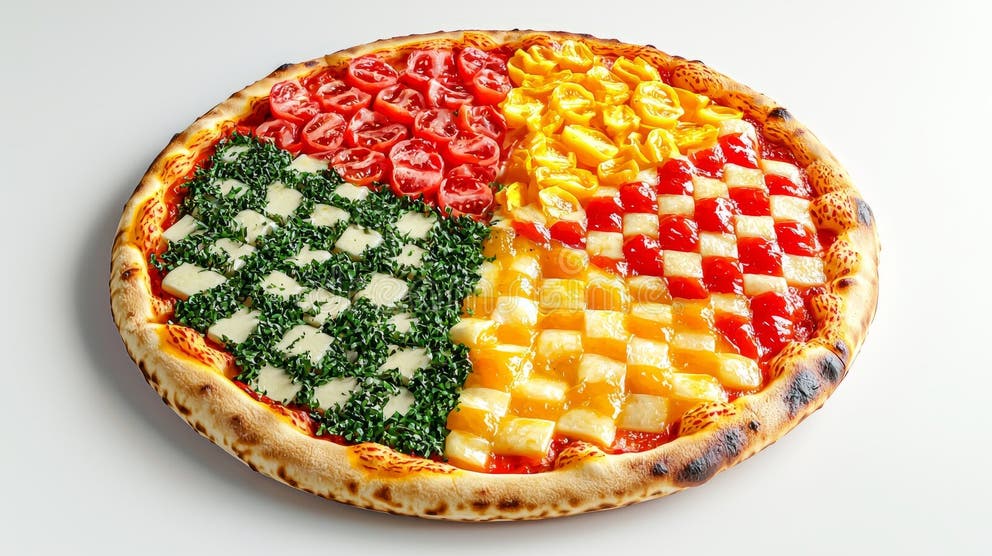 Checkerboard Pattern Pizza in Minimalistic 3D Rendering Stock ...