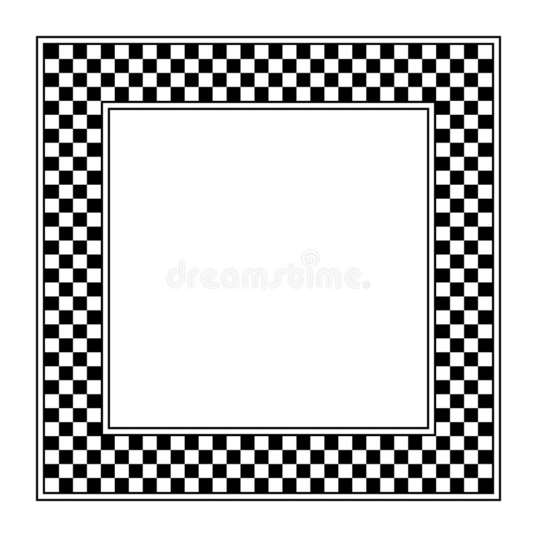 Black White Checkerboard Border Stock Illustrations – 752 Black White ...