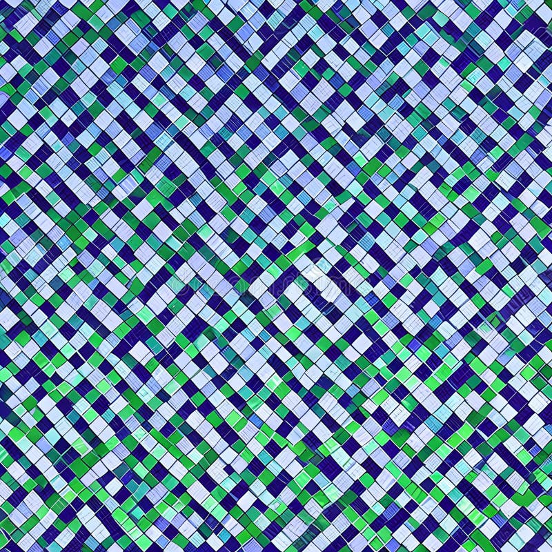 A Checkerboard Pattern of Squares in Shades of Blue and Green, with a ...