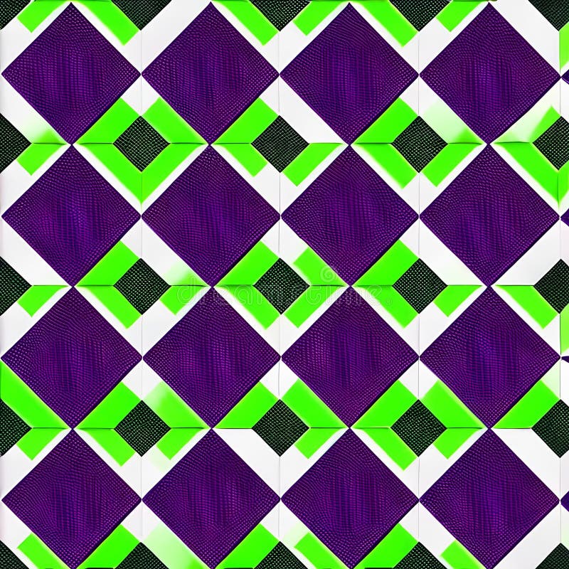 A Checkerboard Pattern of Squares in Shades of Purple and Green, with a ...