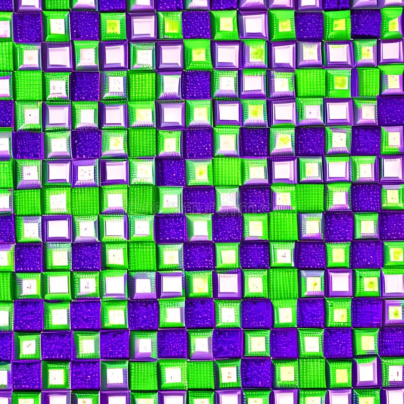 A Checkerboard Pattern of Squares in Shades of Purple and Green, with a ...
