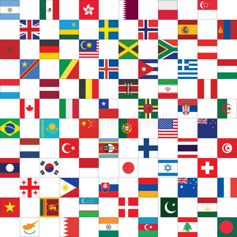 Checkerboard Pattern with World Flags Stock Vector - Illustration of ...
