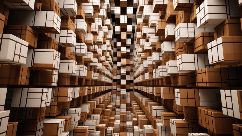 Checkerboard Shipping Boxes Pattern Stock Illustration - Illustration ...