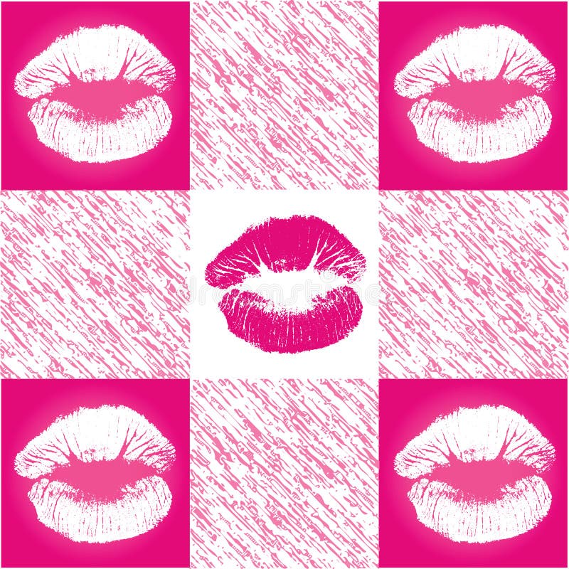Checkerd Lip Print Pattern stock vector. Illustration of smooth - 16997328