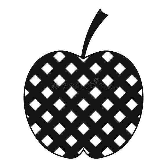 Checkered Apple Icon, Simple Style Stock Vector - Illustration of ...