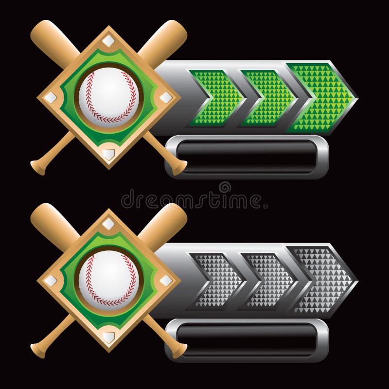 Checkered Arrows with Baseball Diamond and Bats Stock Vector ...