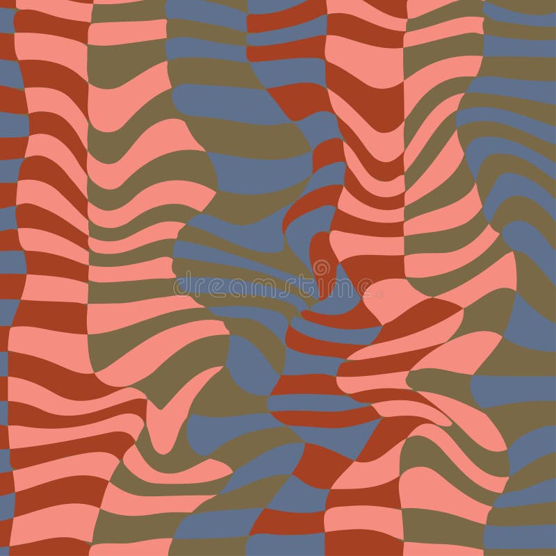 Checkered Background with Distorted Squares. Trippy Grid Retro ...