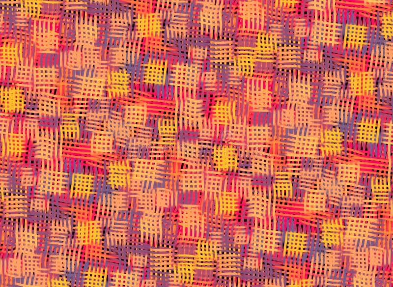 Checkered Background from Yellow Red Orange Beige Square Elements ...