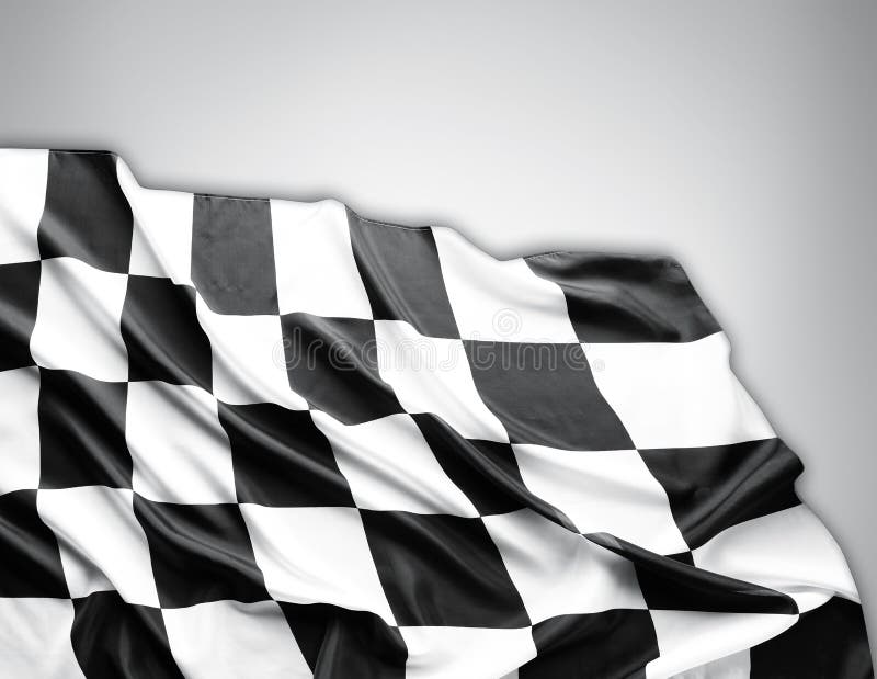 Checkered flag on grey stock image. Image of flag, fabric - 223753919