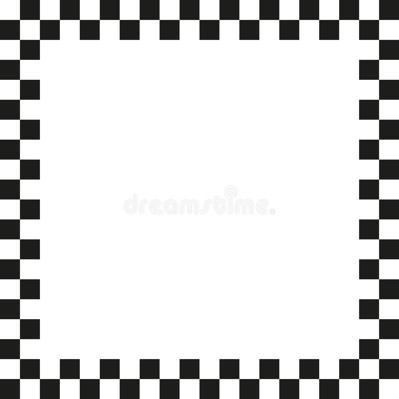 Checkered Border Frame. Black and White. Geometric Vector Pattern ...