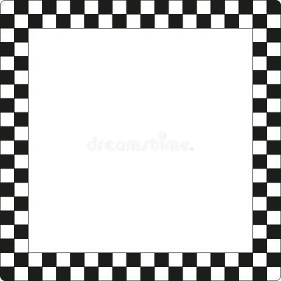 Checkered Border Frame. Black and White. Racing Flag Pattern. Vector ...