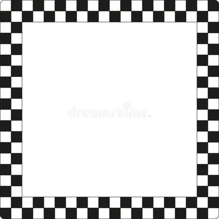 Checkered Border Frame. Black and White. Racing Flag Pattern. Vector ...