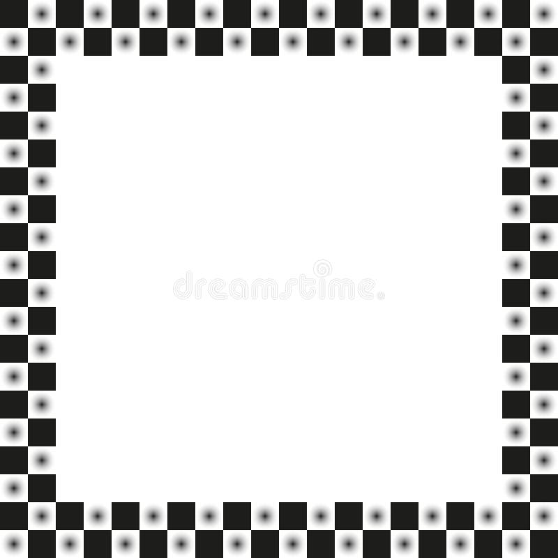 Checkered Border Frame. Black and White. Square Pattern. Vector ...