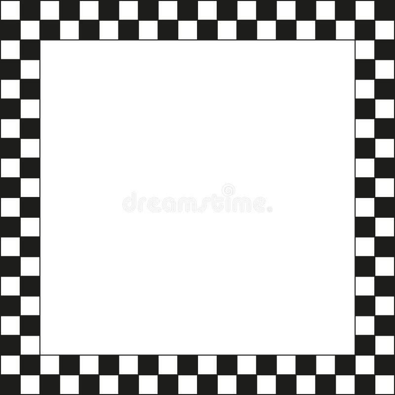 Checkered Border Frame. Black and White Squares. Geometric Vector ...