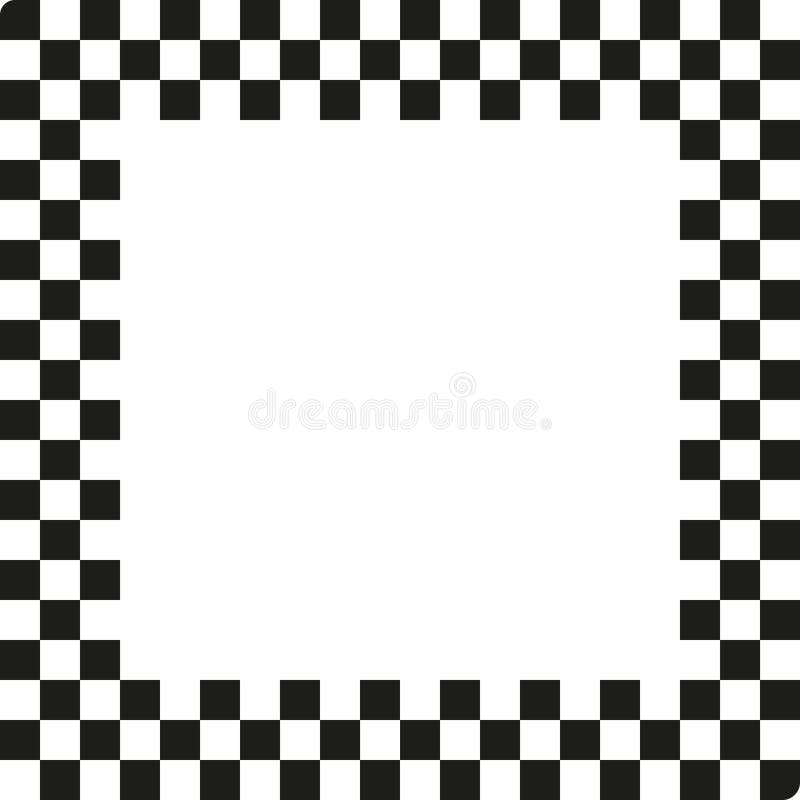 Checkered Border Frame. Geometric Corner Shape. Black and White Pattern ...