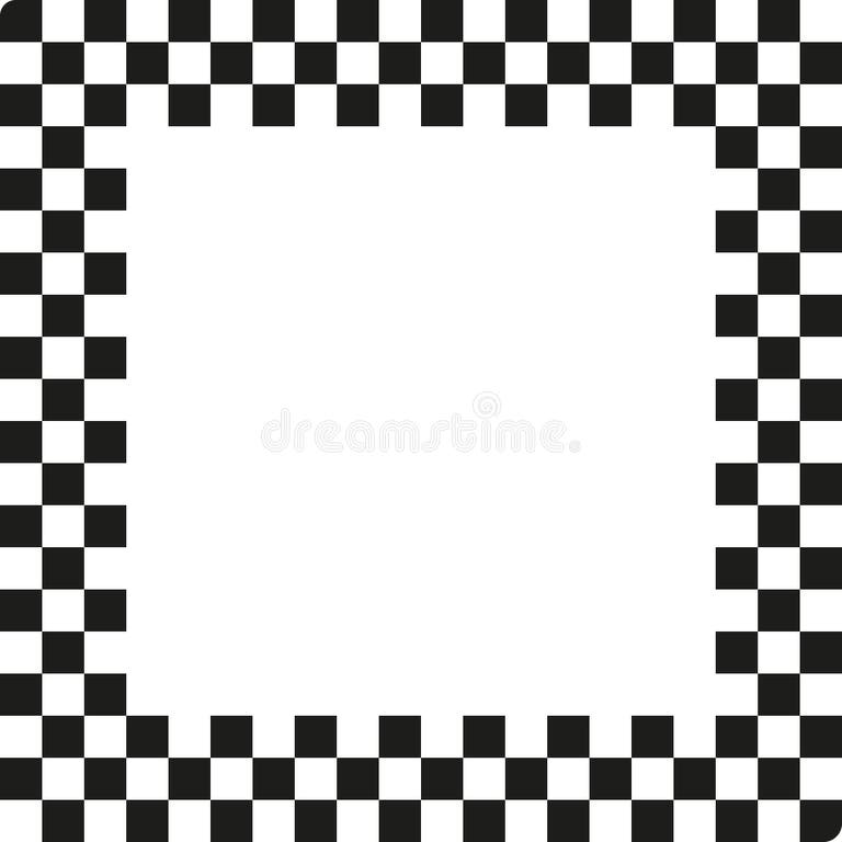 Checkered Border Frame. Geometric Corner Shape. Black and White Pattern ...