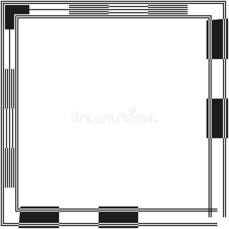 Checkered Border Icon. Square Vector Outline. Symmetric Corner Pattern ...