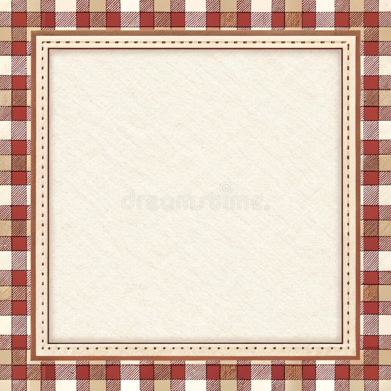 Checkered Border Paper Texture Rustic or Preppy Stock Illustration ...