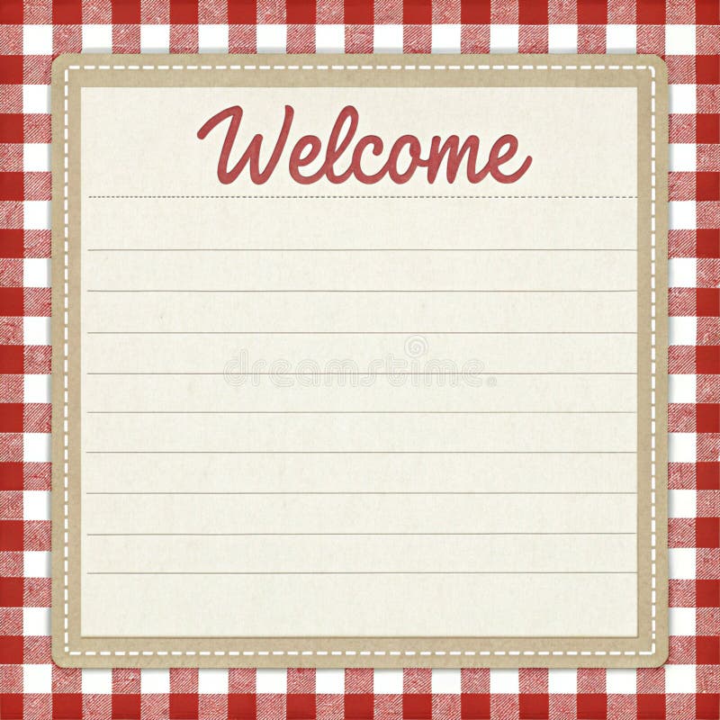 Checkered Border Paper Texture Rustic or Preppy Stock Illustration ...