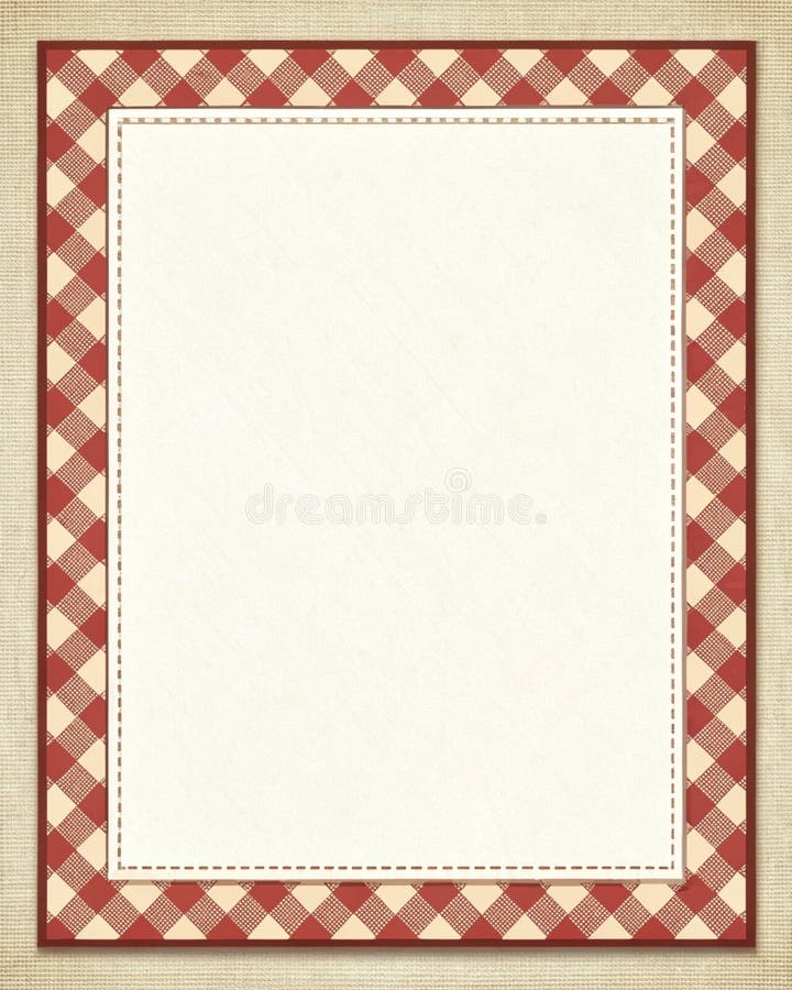Checkered Border Paper Texture Rustic or Preppy Stock Illustration ...
