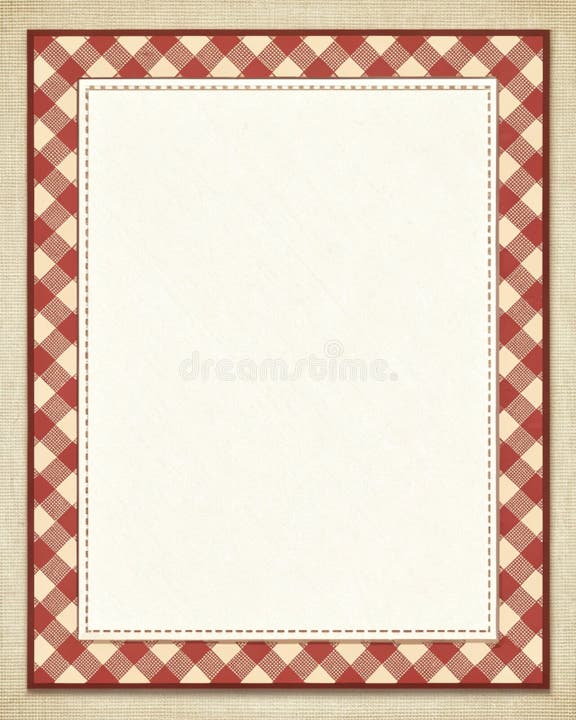 Checkered Border Paper Texture Rustic or Preppy Stock Illustration ...