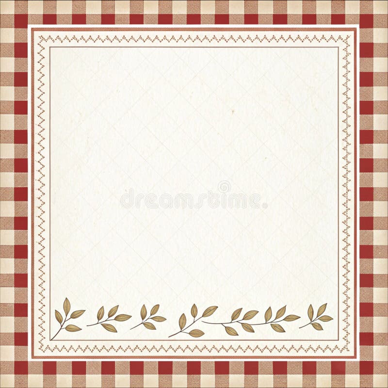 Checkered Border Paper Texture Rustic or Preppy Stock Illustration ...