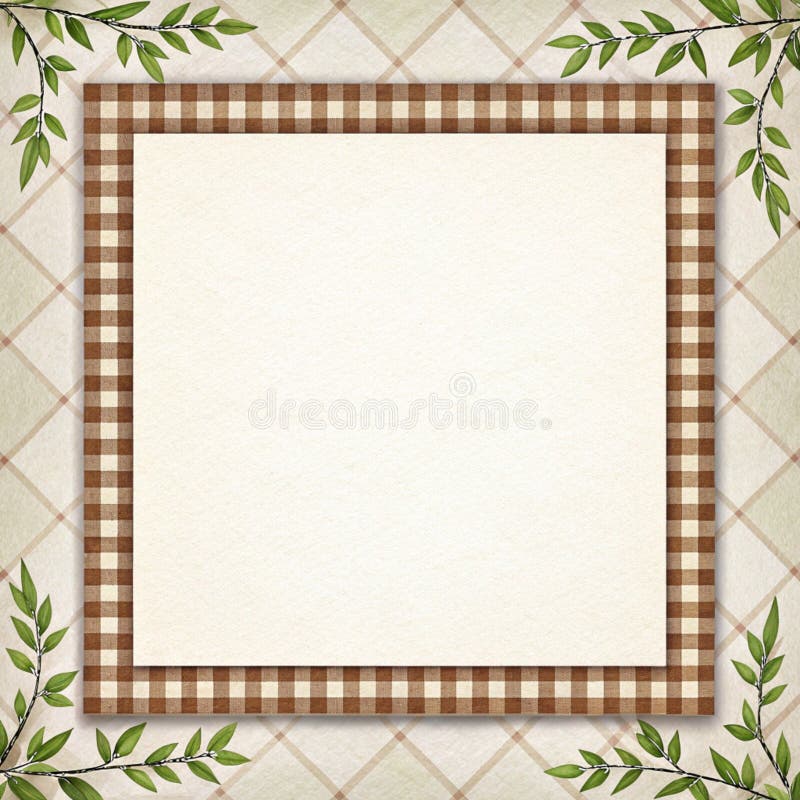 Checkered Border Paper Texture Rustic or Preppy Stock Illustration ...