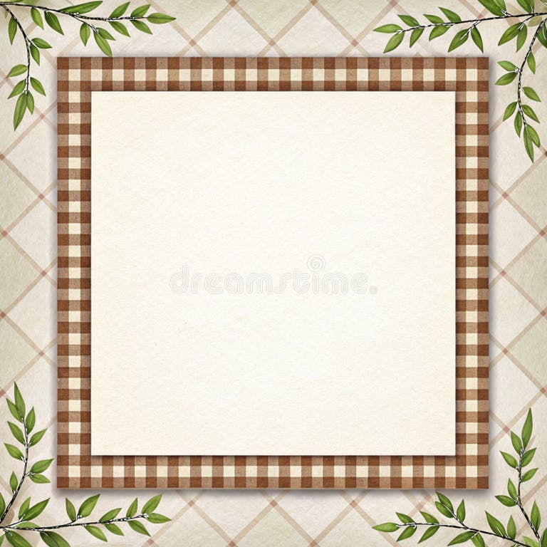 Checkered Border Paper Texture Rustic or Preppy Stock Illustration ...