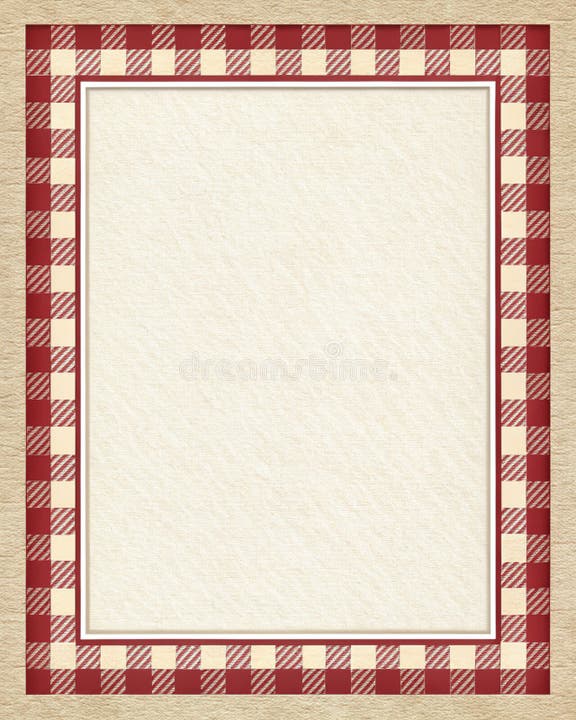 Checkered Border Paper Texture Rustic or Preppy Stock Illustration ...