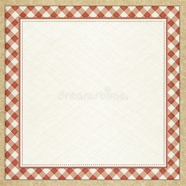 Checkered Border Paper Texture Rustic or Preppy Stock Illustration ...