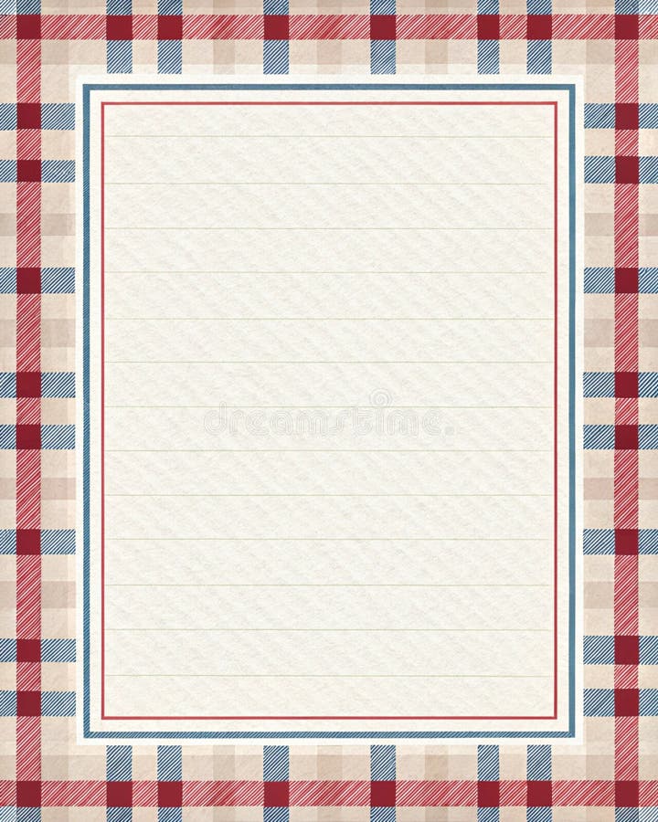 Checkered Border Paper Texture Rustic or Preppy Stock Illustration ...