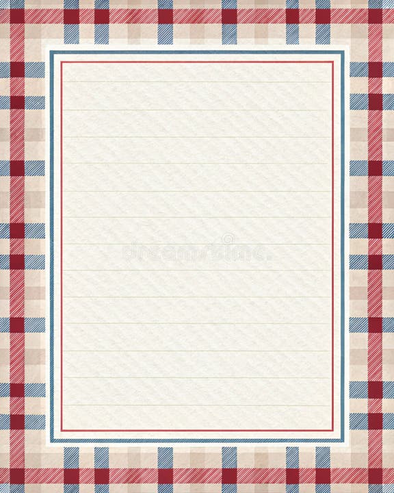 Checkered Border Paper Texture Rustic or Preppy Stock Illustration ...