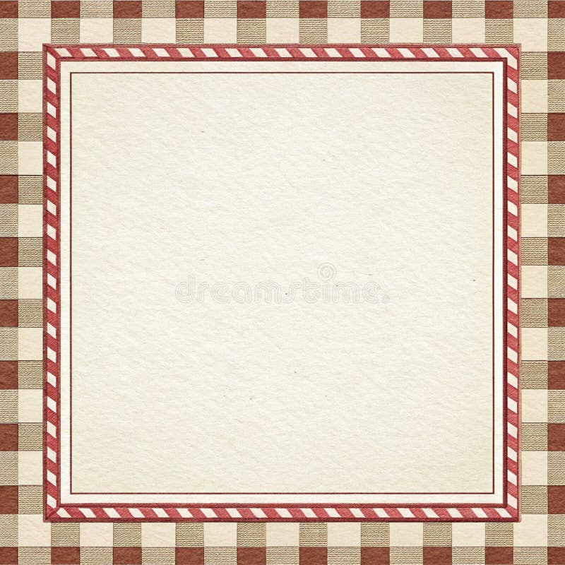 Checkered Border Paper Texture Rustic or Preppy Stock Illustration ...