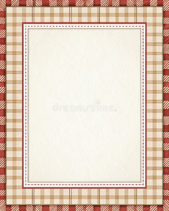 Checkered Border Paper Texture Rustic or Preppy Stock Illustration ...