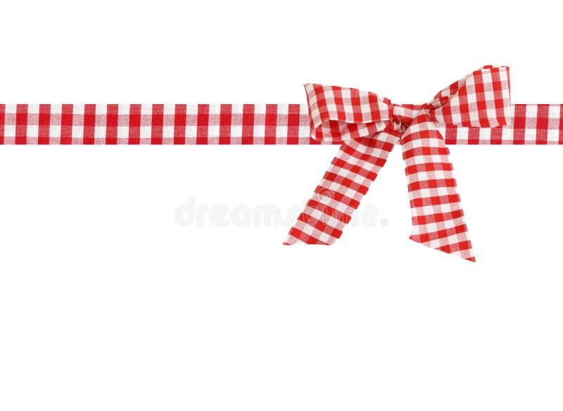 Red Checkered Ribbon Bow on Brown Paper Stock Photo - Image of ...
