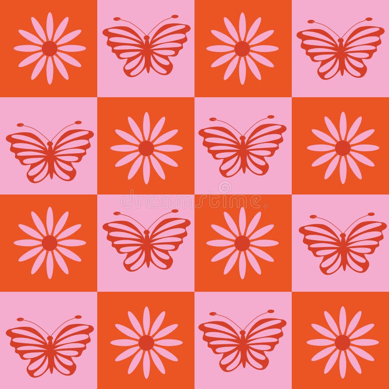 Funky retro butterflies stock illustration. Illustration of nature - 992331