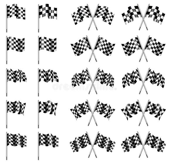 Checkered, Chequered Flags Motor Racing Stock Vector - Illustration of ...