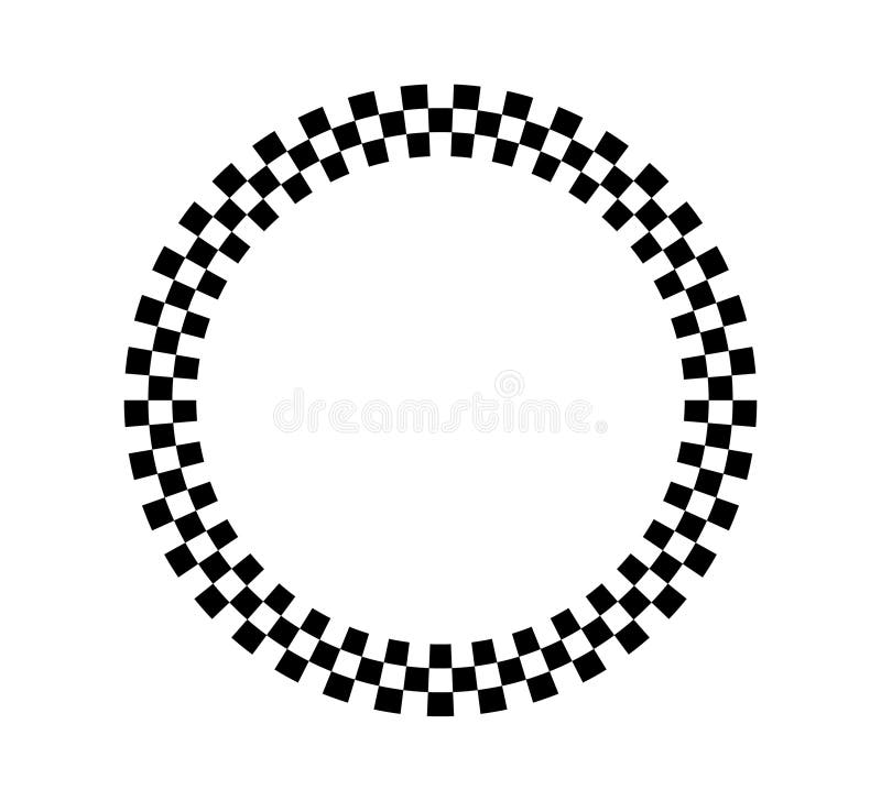 Checkered Circle Frame. Circle Frame with Checkerboard Geometric ...