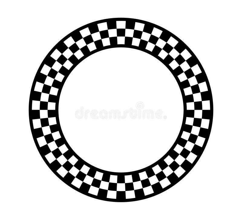 Checkered Circle Frame. Circle Frame with Checkerboard Geometric ...