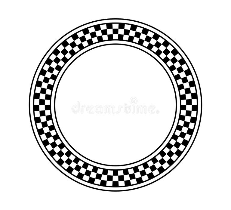 Checkered Circle Frame. Circle Frame with Checkerboard Geometric ...