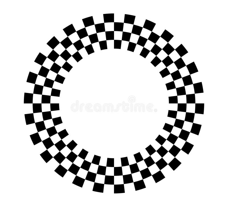 Checkered Circle Frame. Circle Frame with Checkerboard Geometric ...