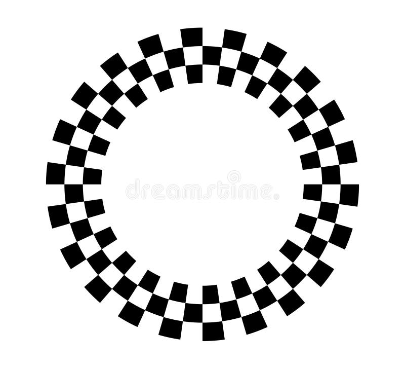 Checkered Circle Frame. Circle Frame with Checkerboard Geometric ...