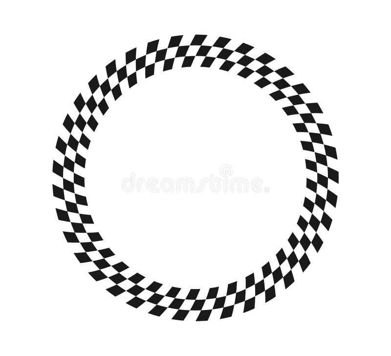 Checkered Circle Frame. Circle Race Checker Flag Pattern. Checkerboard ...