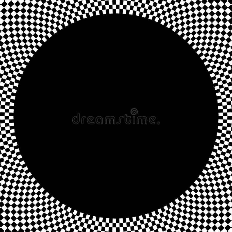 Checkered Circular Element. Abstract Monochrome Graphic with Squared ...